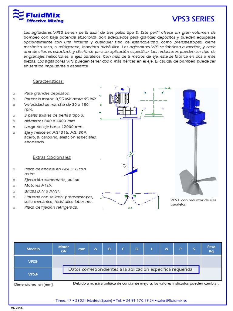 Agitador Industrial Vps | PDF | Engranaje | Ingeniería mecánica