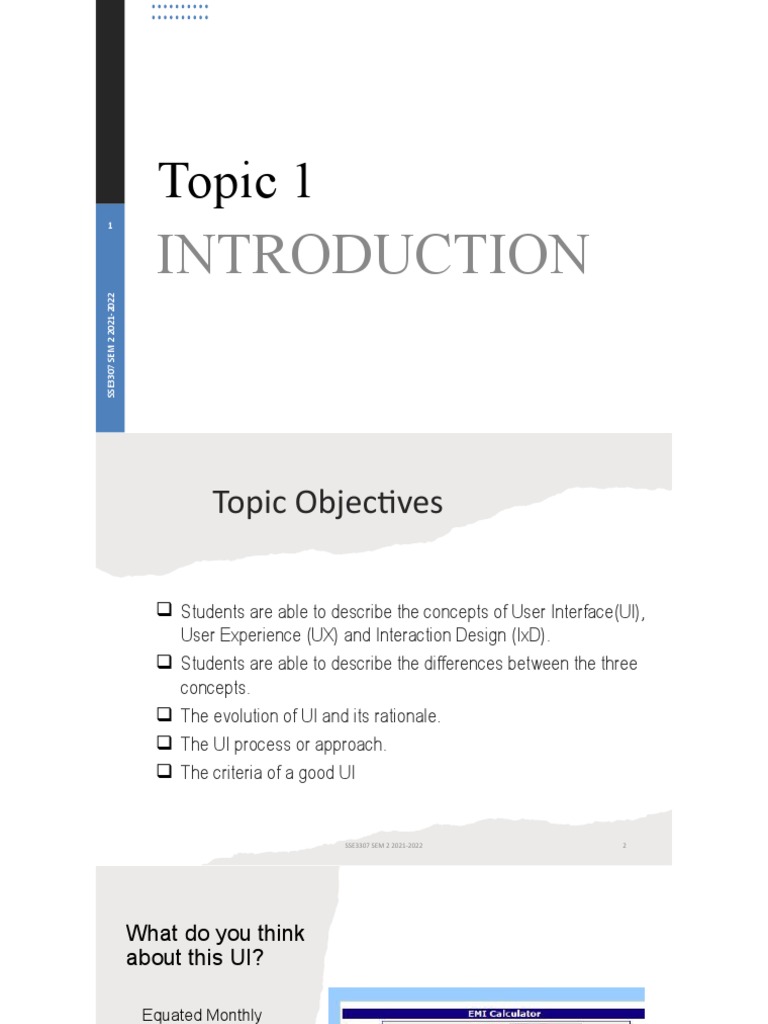 Topic 1 | PDF | Usability | User Interface