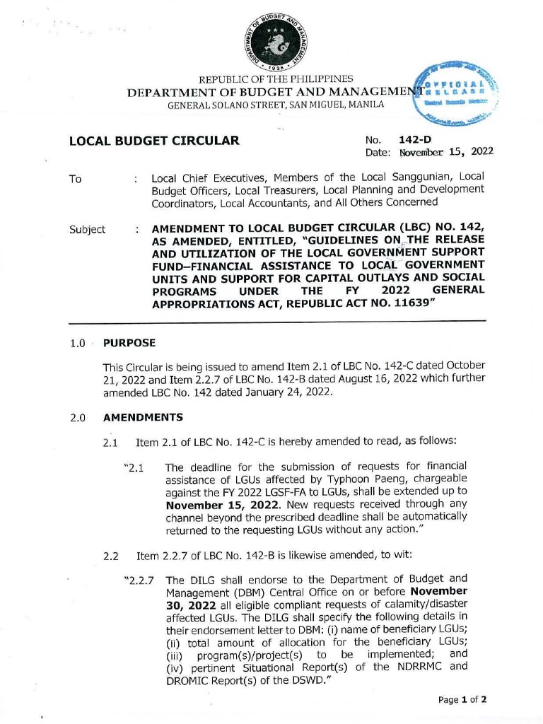 DBM LBC 142-D | Download Free PDF | Government