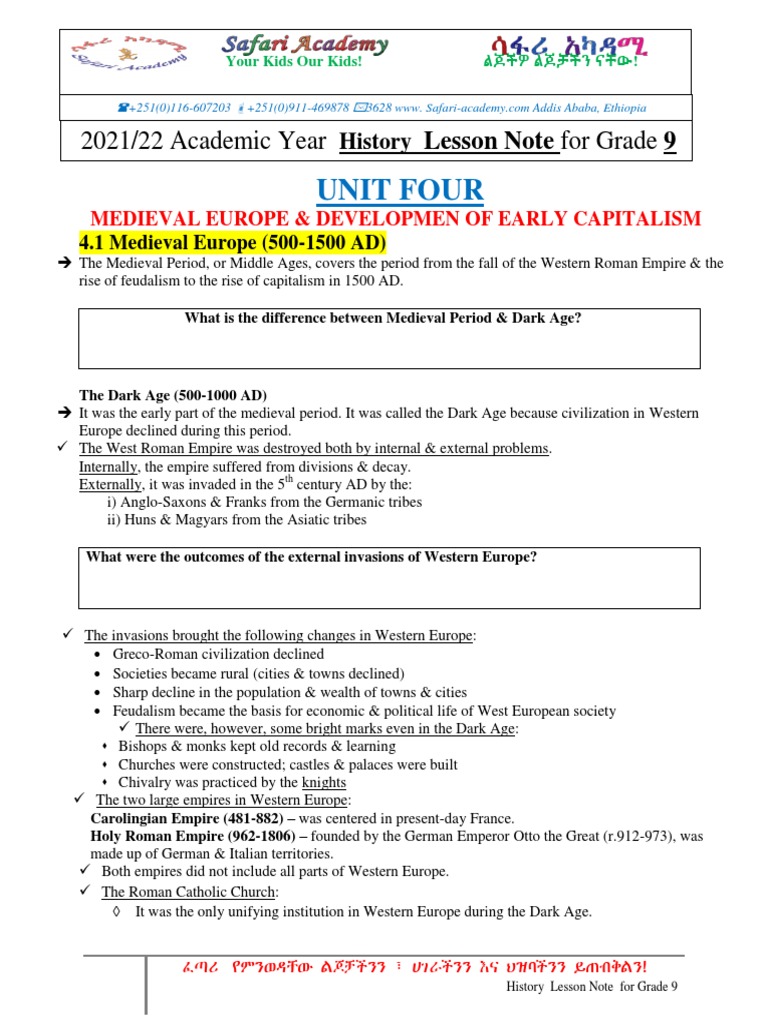 Grade 9 History: Medieval Europe & Early Capitalism | PDF | Ottoman ...