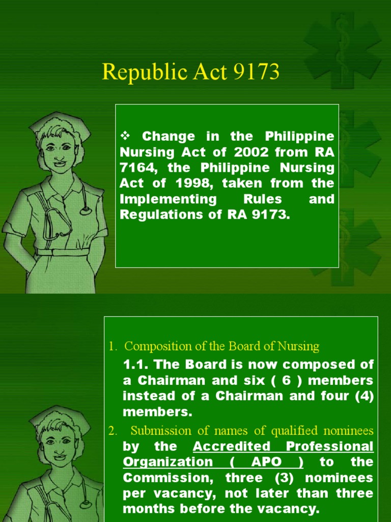 17 Republic Act 9173 | PDF | Nursing | Licensure