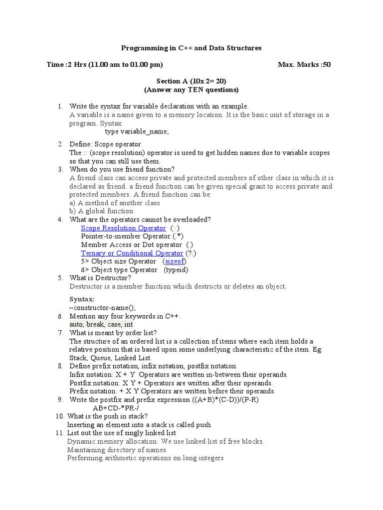 Programming In C And Data Structures 1 Pdf C Subroutine
