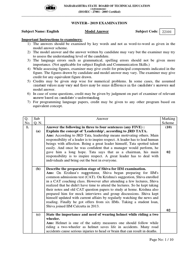 22101-2019-Winter-Model-Answer-Paper (Msbte Study Resources) | PDF | Internet | Electronic Waste