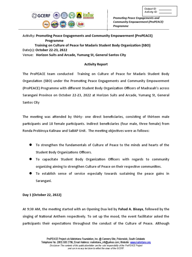 Activity Report Edited | PDF