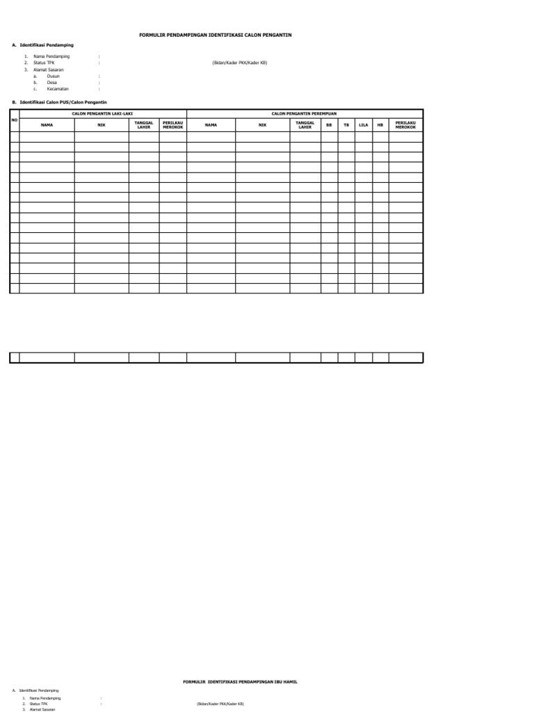 Form Pendampingan TPK | PDF