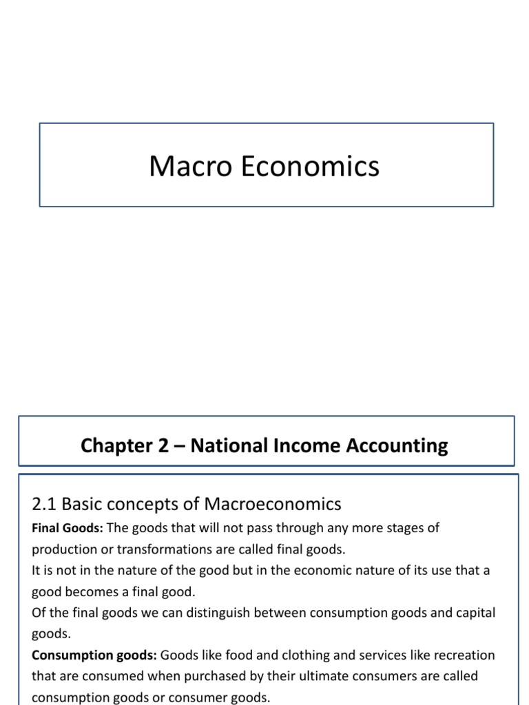 Macro Economics - Chapter 2 - National Income Accounting | PDF | Gross ... Macro Economics - Chapter 2 - National Income Accounting | PDF | Gross ...