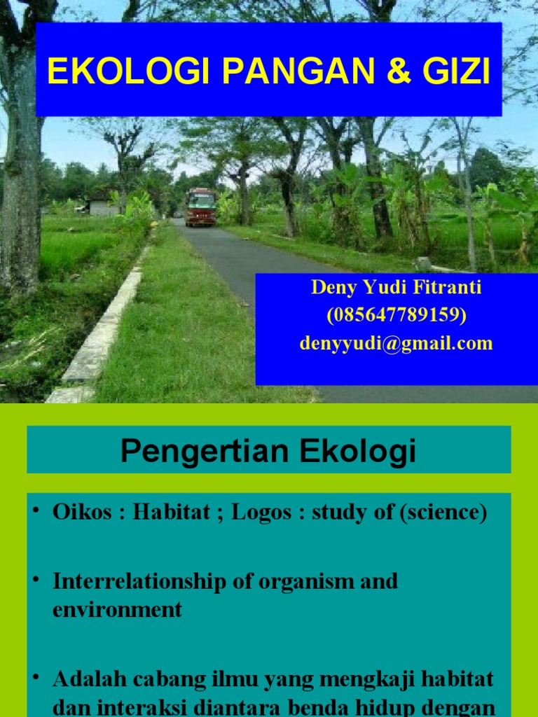 Ekologi Pangan Dan Gizi | PDF