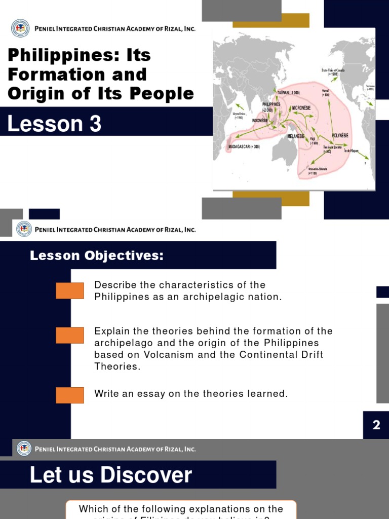 Formation and Origins of the Philippine Archipelago and People - Lesson ...