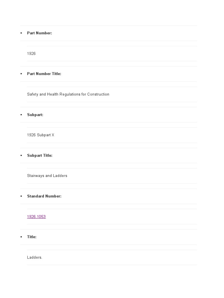 Osha Standard Ladder | PDF | Ladder