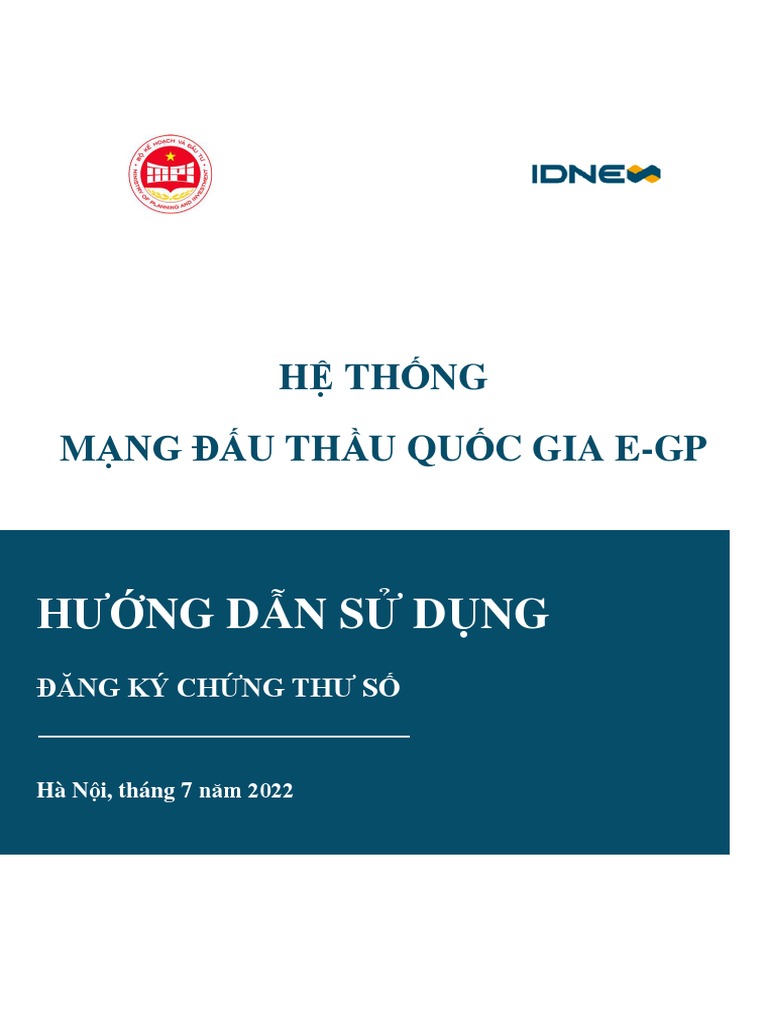 DangKyChungThuSo HDSD eGP | PDF