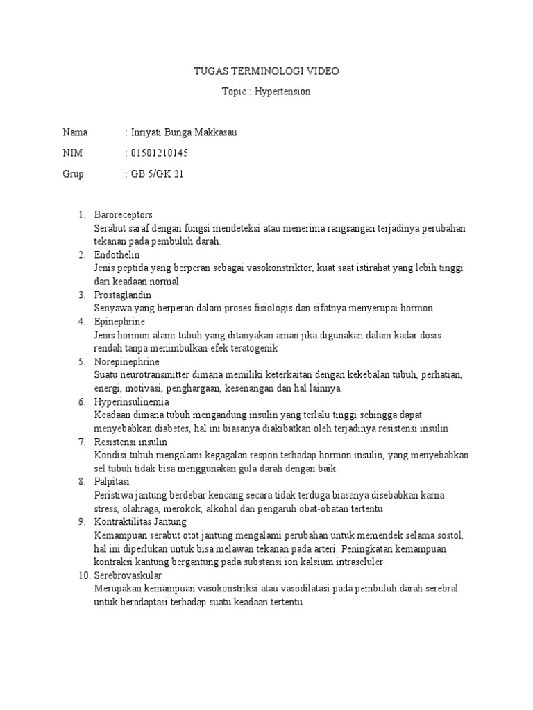 Tugas Terminologi Video | PDF | Pengembangan Diri | Kesehatan Holistik