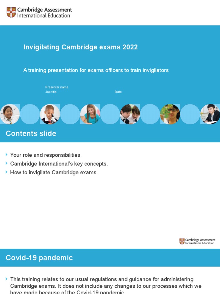 Invigilating Cambridge Exams 2022 Training Presentation | PDF | Test ...
