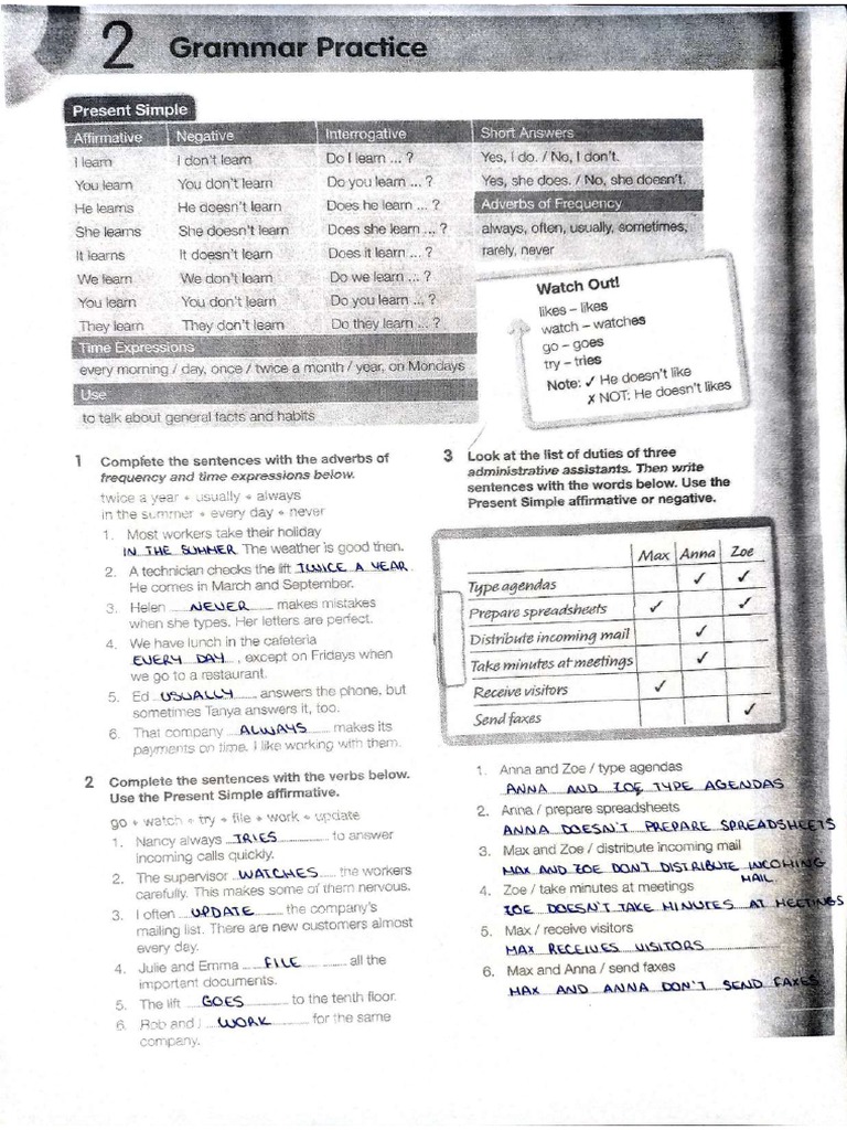 Grammar Practice 2 | PDF