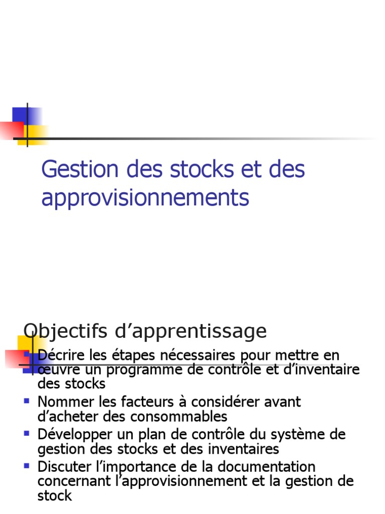 Gestion Des Stocks Et Des Approvisionnements Somapra (Récupéré) | PDF | Inventaire | Procuration