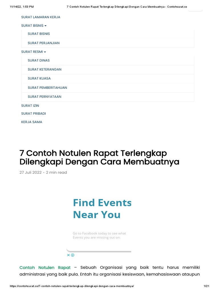 7 Contoh Notulen Rapat Terlengkap Dilengkapi Dengan Cara Membuatnya ...