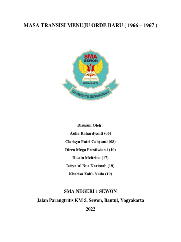 Masa Transisi Menuju Orde Baru | PDF