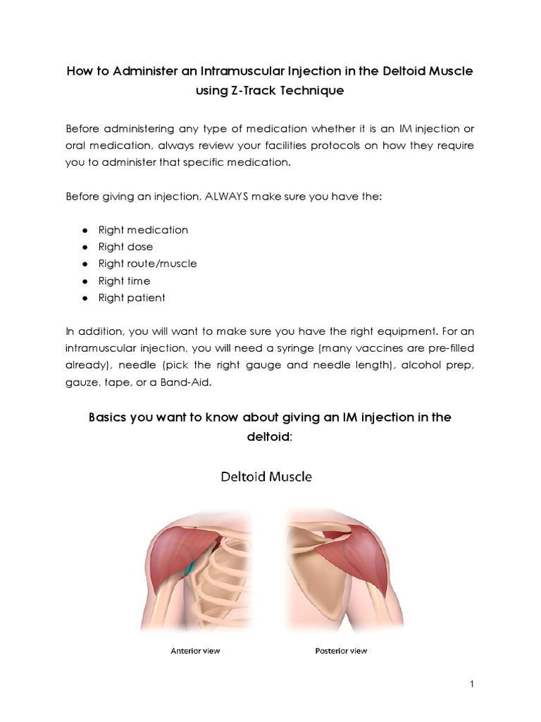 How To Administer An Intramuscular Injection in The Deltoid Muscle ...
