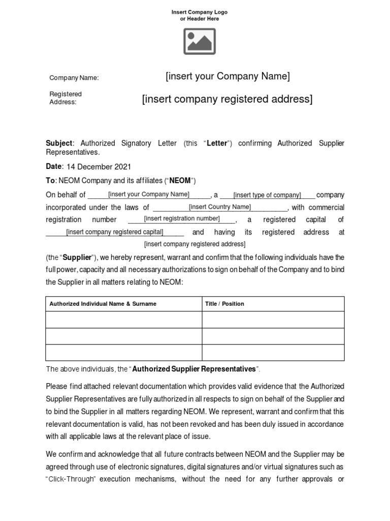 Authorized Signatory Confirmation Letter | PDF | Business | Finance ...