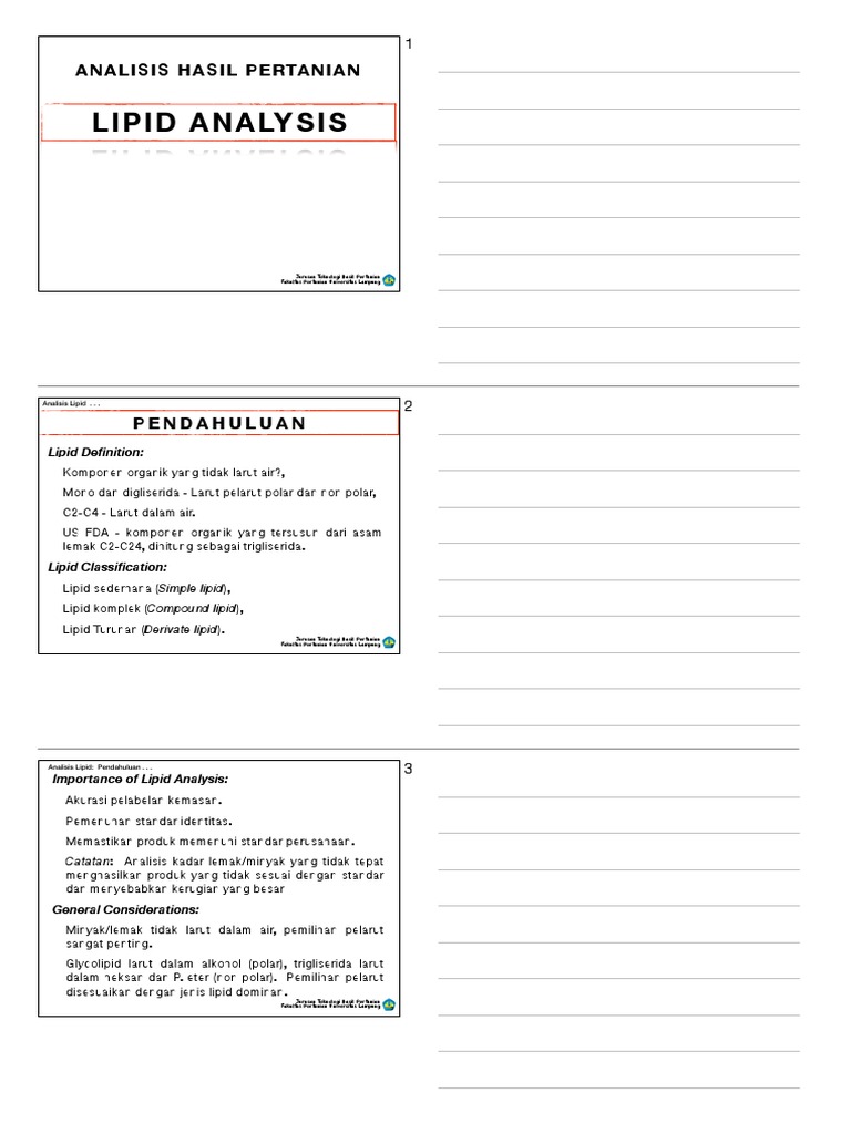 Lipid Analysis | PDF | Sains & Matematika