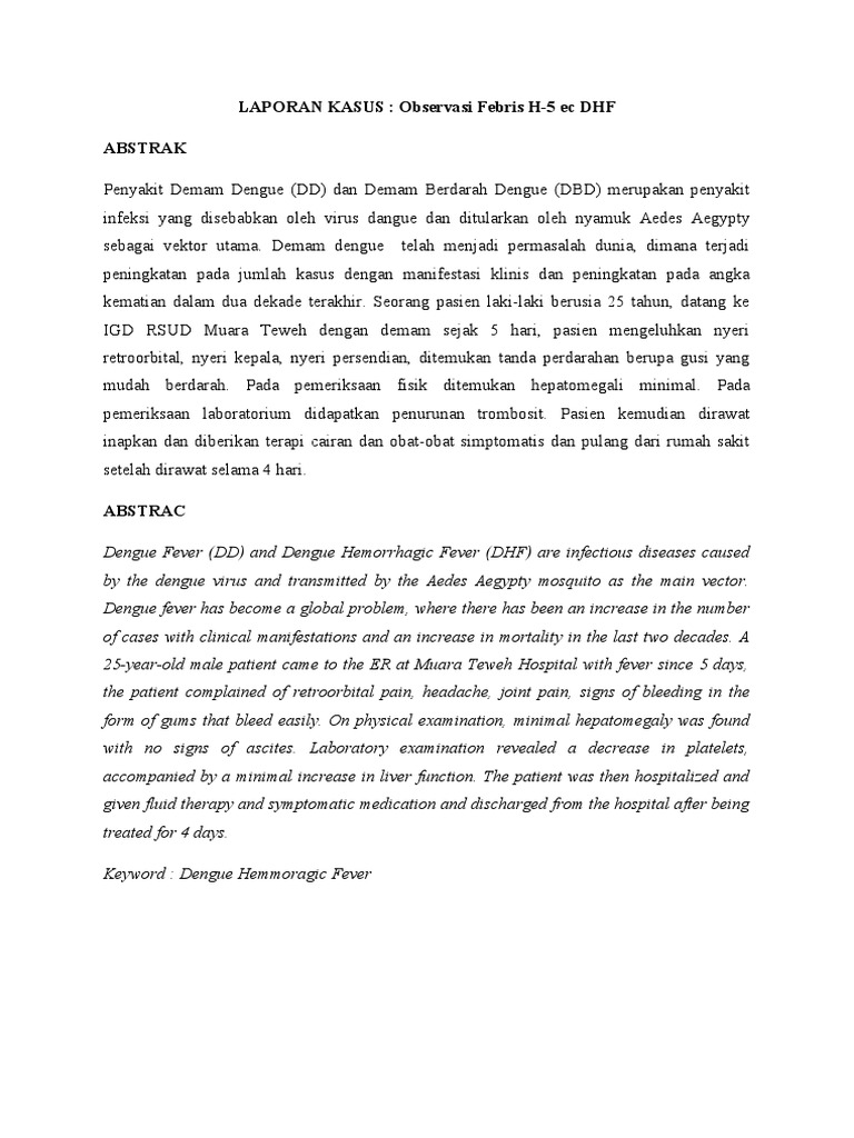 Laporan Kasus DHF | PDF