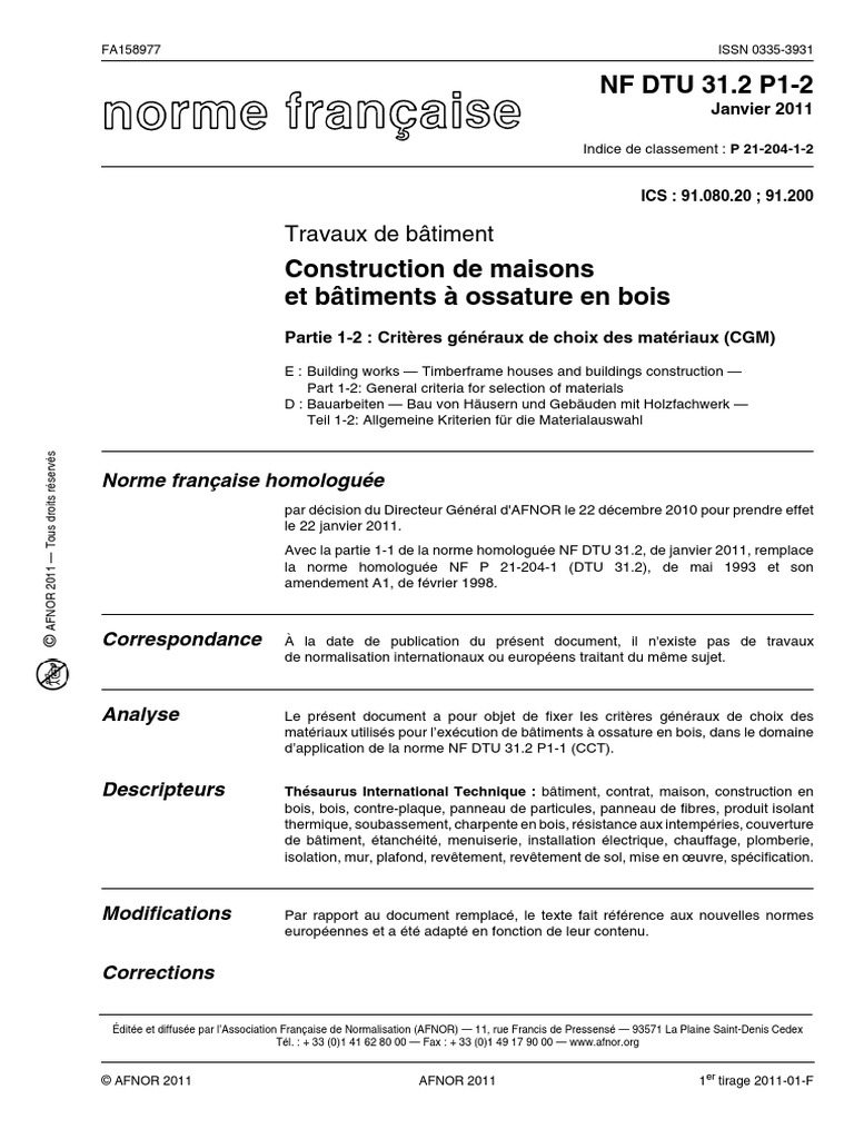 DTU 31-2 Partie 1-2 | PDF