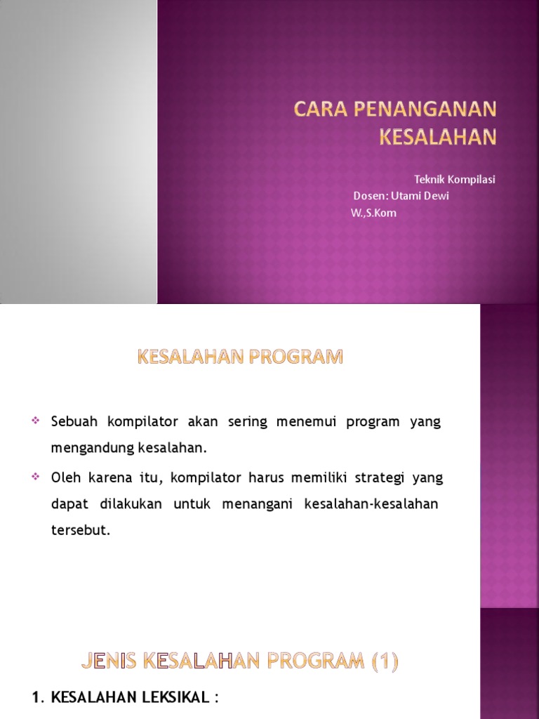 Cara Penanganan Kesalahan | PDF Cara Penanganan Kesalahan | PDF