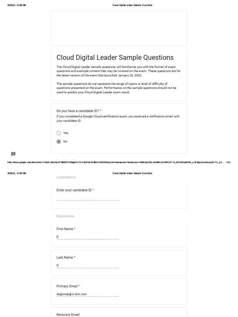 Cloud Leader Exam Sample Questions | PDF | Cloud Computing | Security