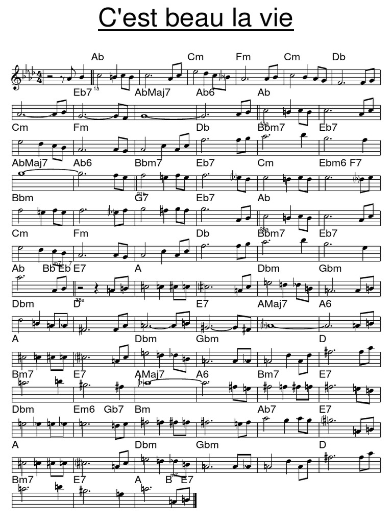 C'est Beau La Vie | PDF