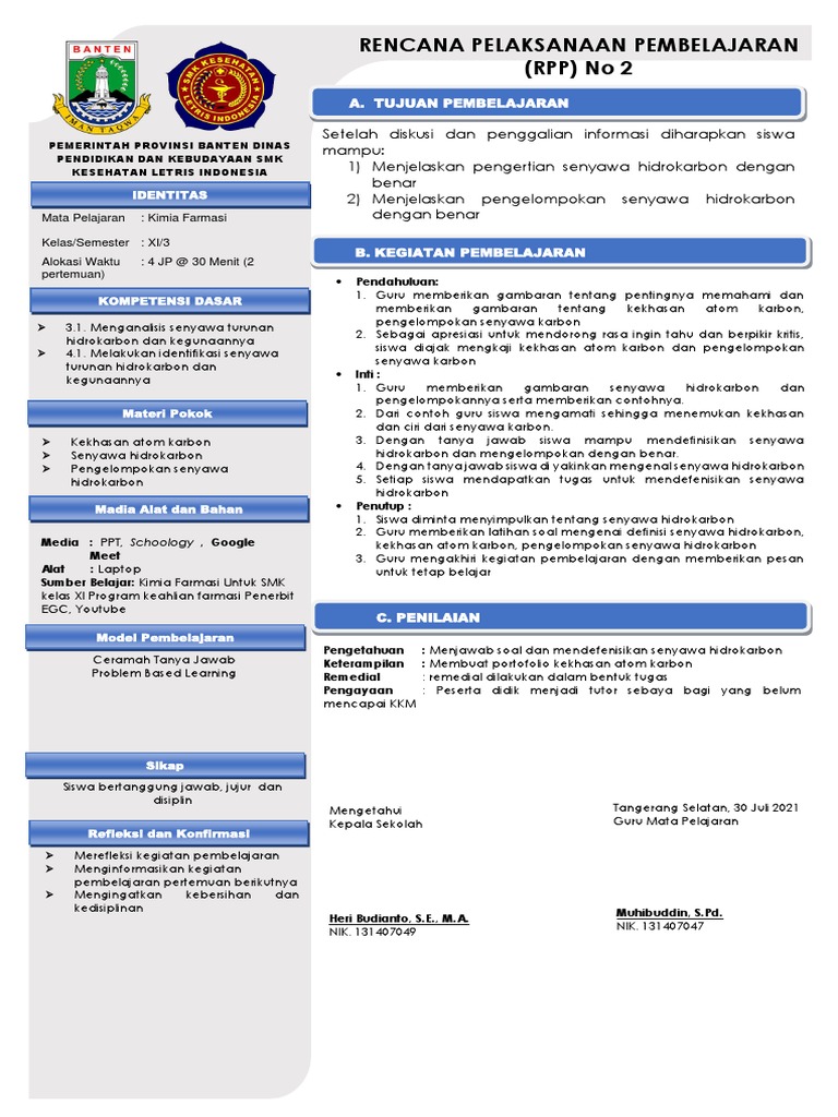 RPP 2 (Materi Hidrokarbon) | PDF