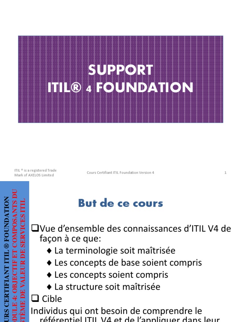 Support ITIL v4 Foundation | PDF | Itil | Gestion de l'information