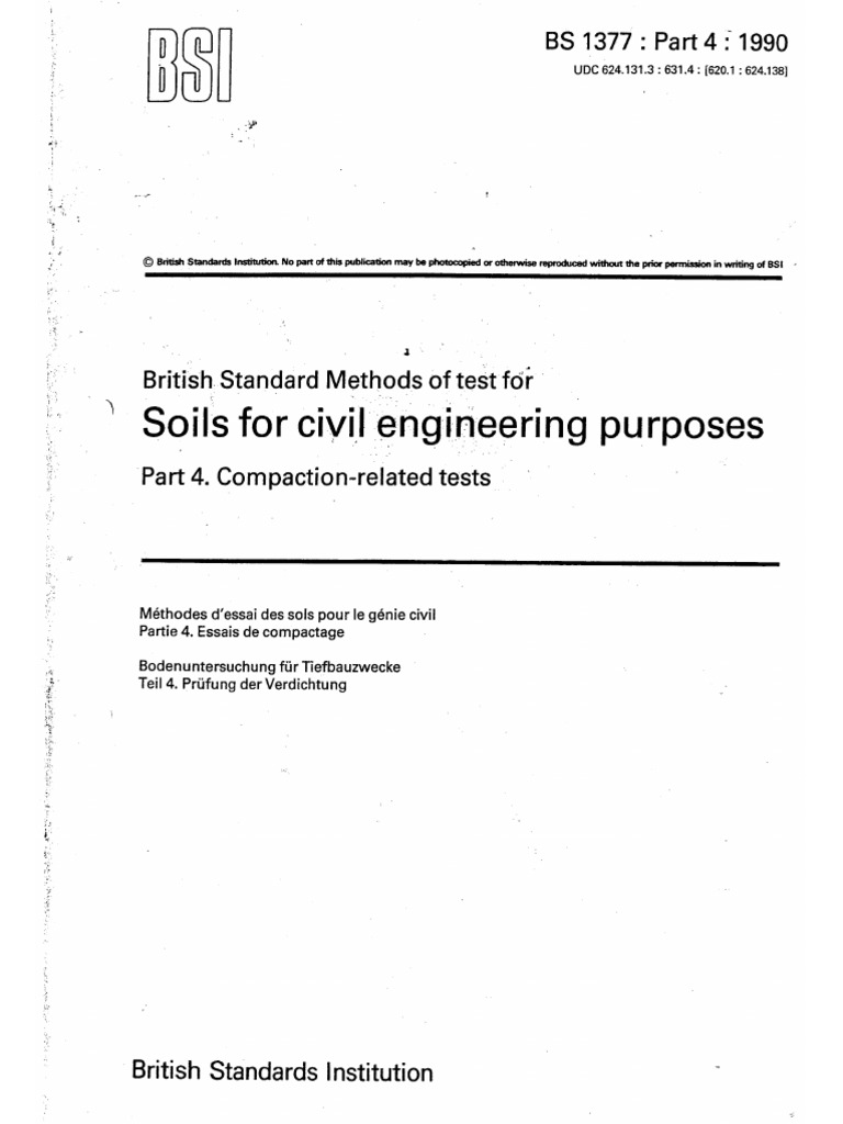 BS1377 - P4 (Compaction Tests) | PDF