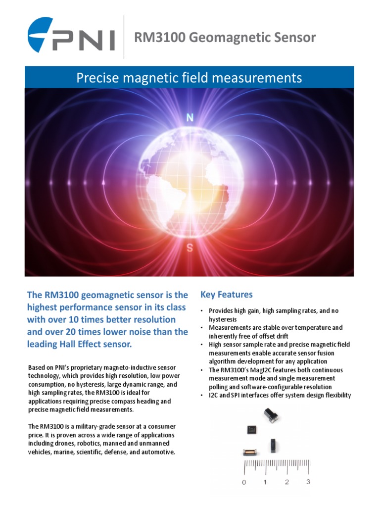 PNI - Magnetometer - Sensor-RM3100-Sales-Sheet | PDF