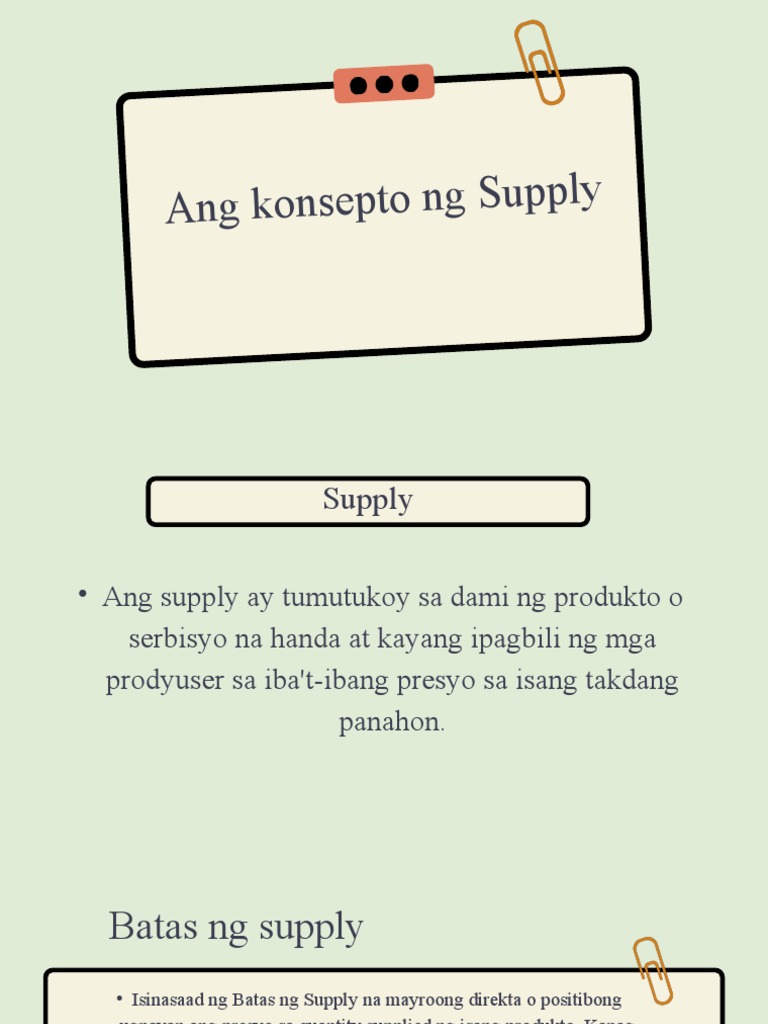Ang Konsepto NG Supply | PDF