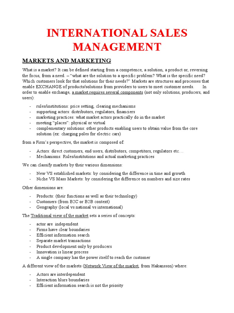 International Sales Management | PDF