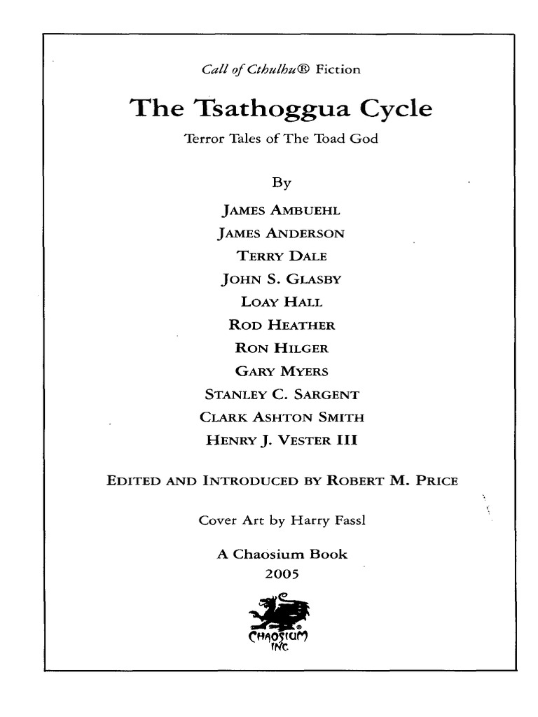 The Tsathoggua Cycle | PDF