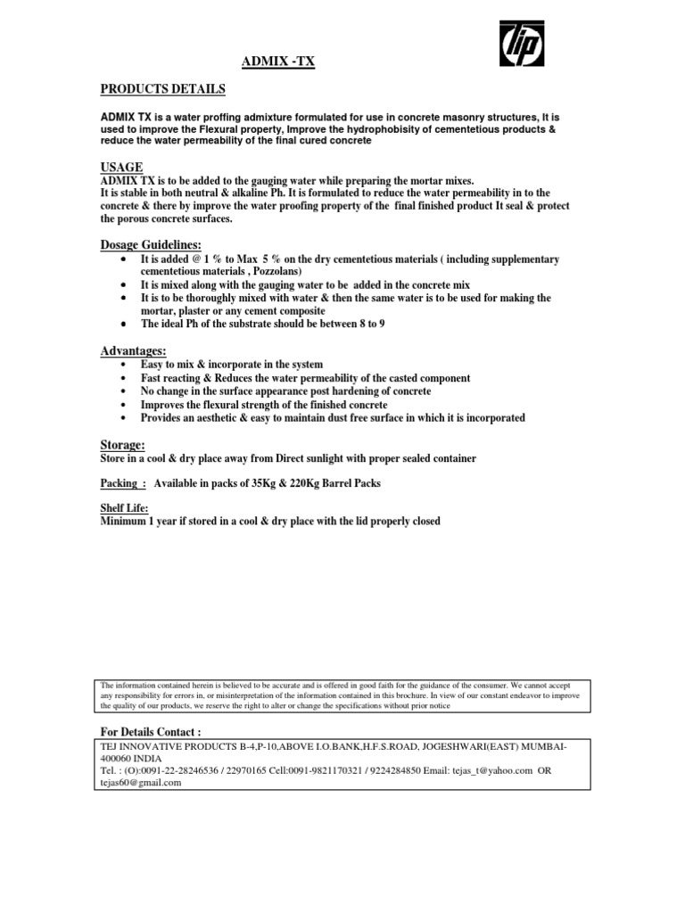 Admix TX | PDF | Home & Garden | Science & Mathematics