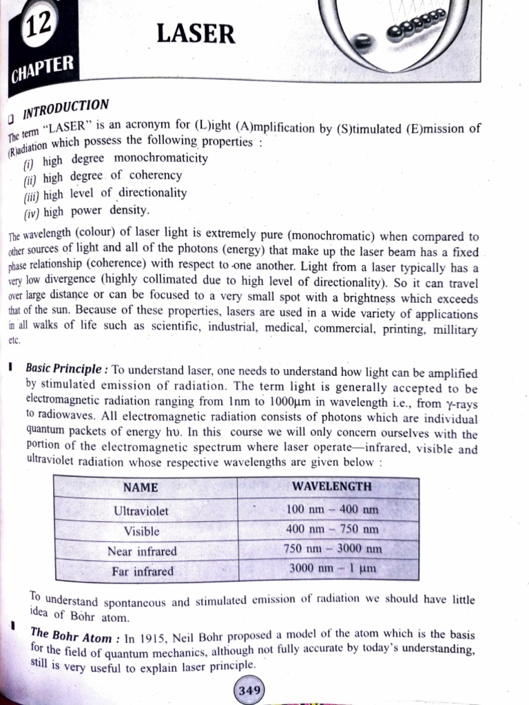 Laser Short Notes | Download Free PDF | Laser | Emission Spectrum Laser Short Notes | Download Free PDF | Laser | Emission Spectrum