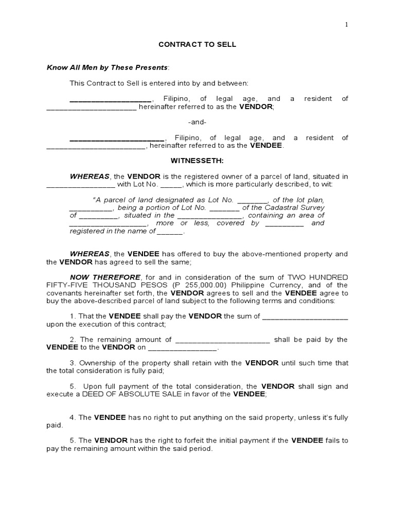 Contract To Sell | PDF