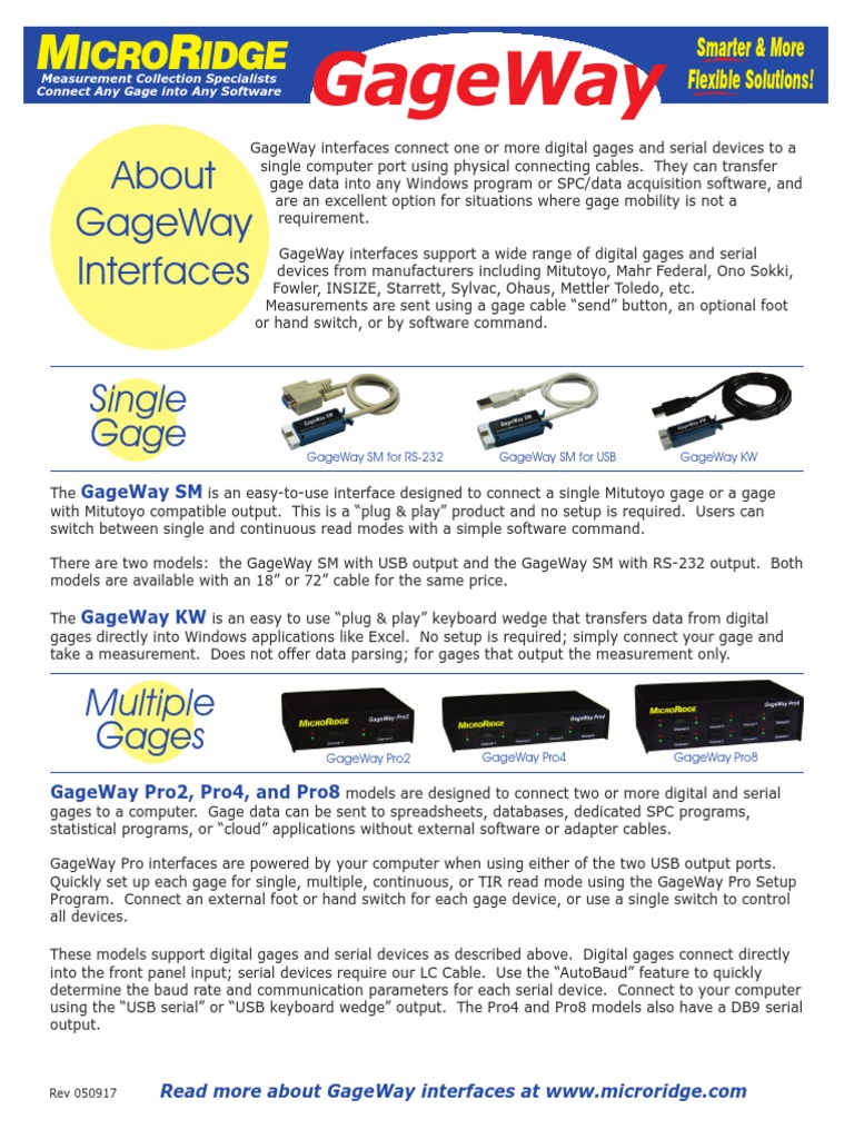 GageWay Brochure | PDF | Usb | Input/Output
