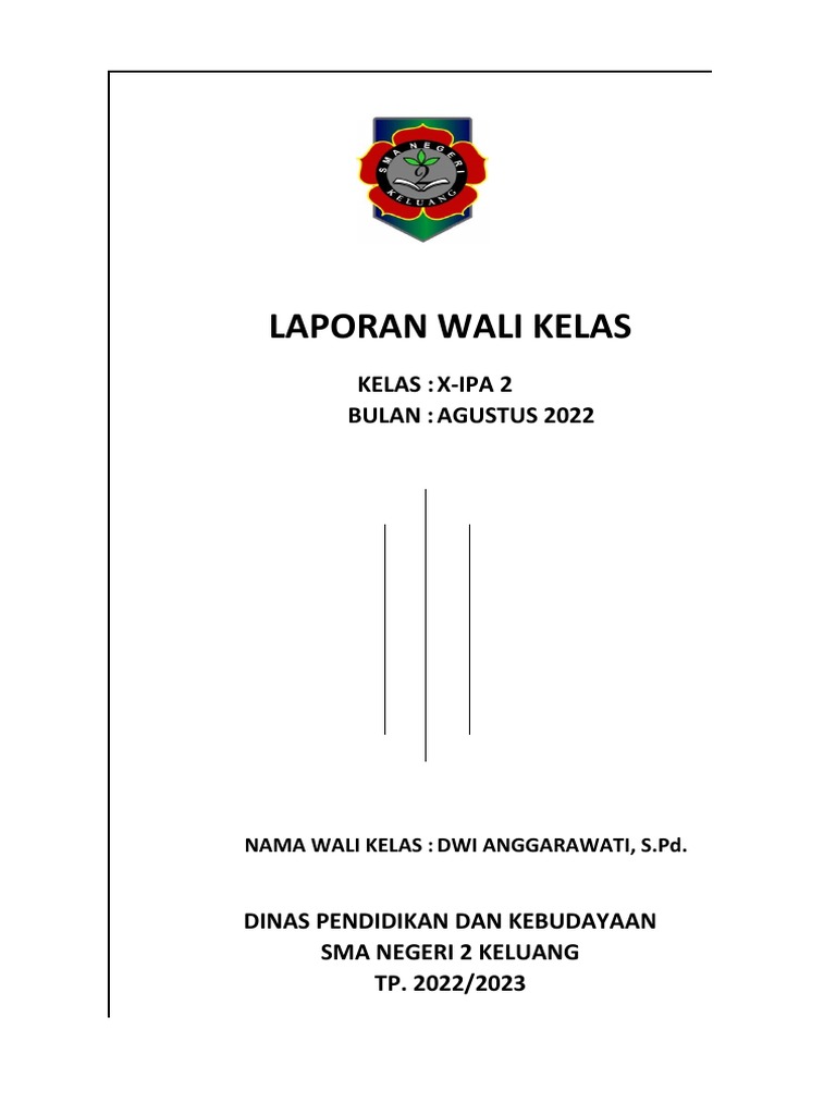 Laporan Bulanan Wali Kelas AGUSTUS 2022 | PDF