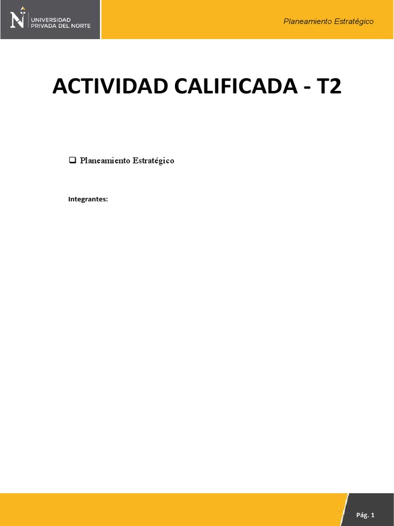 T2-Planeamiento Estrategico | PDF | Análisis FODA | Planificación T2-Planeamiento Estrategico | PDF | Análisis FODA | Planificación