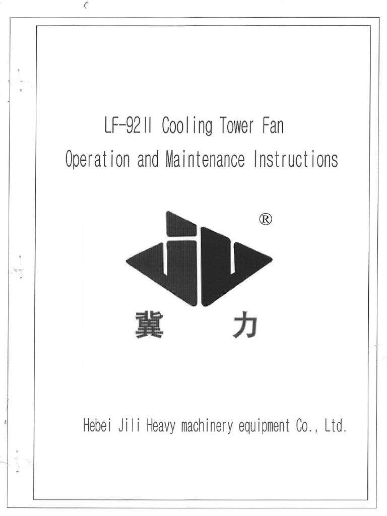 Manual Book Gearbox LF-92II Cooling Tower Fan Operation and Maintenance ...