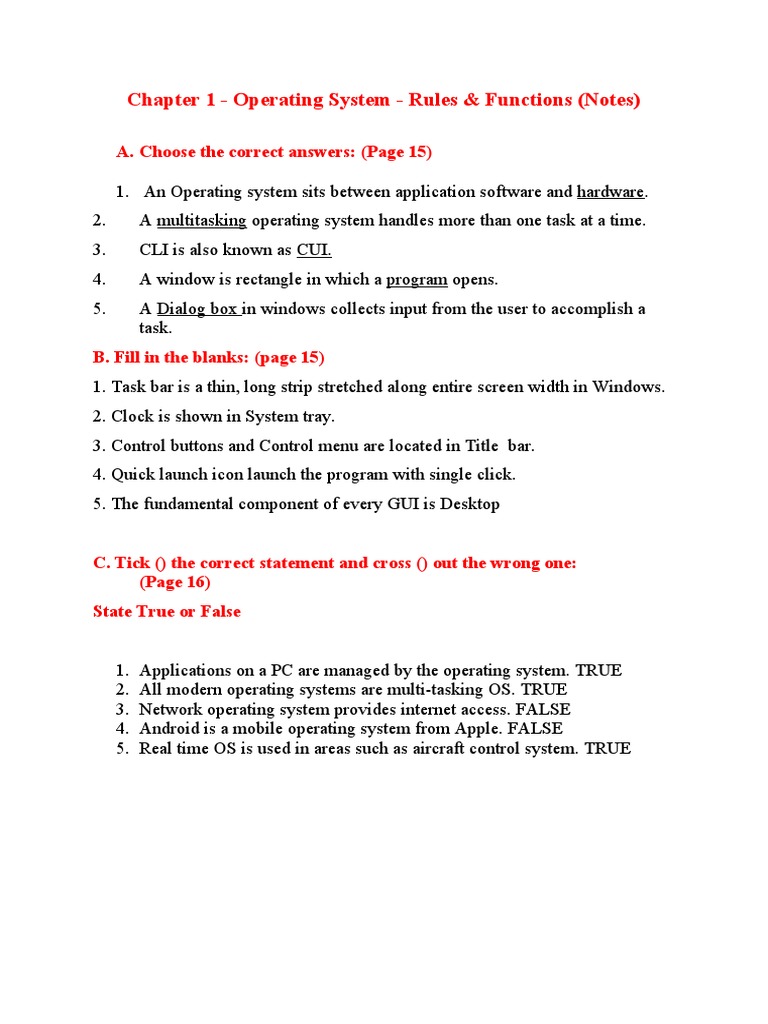 Chapter 1 - Operating System Notes | PDF Chapter 1 - Operating System Notes | PDF