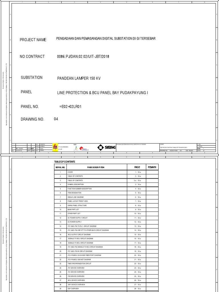Sc2013110201-Line Protection & Bcu Panel Bay Pudakpayung I-02lr01 | PDF ...