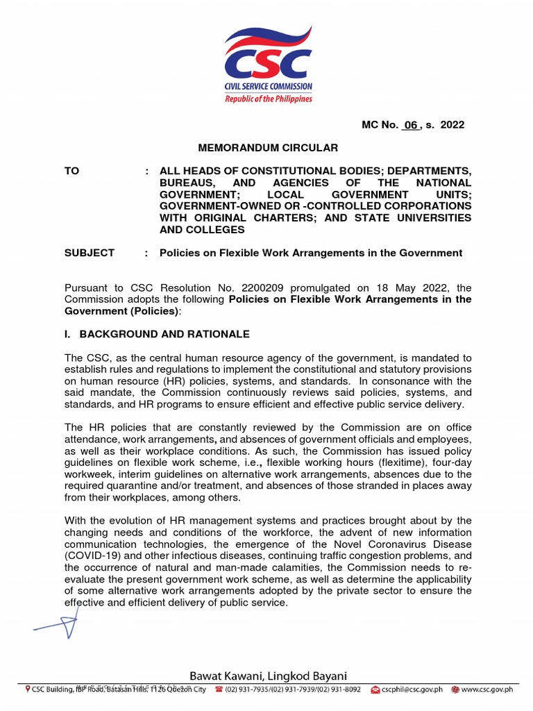 Government Flexible Work Policies 2022 | PDF | Workweek And Weekend ...