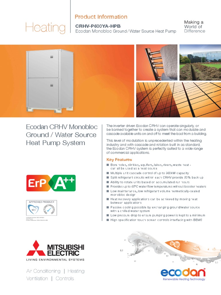 CRHV-P600YA-HPB PI Sheet1 | PDF | Heat Pump | Pump