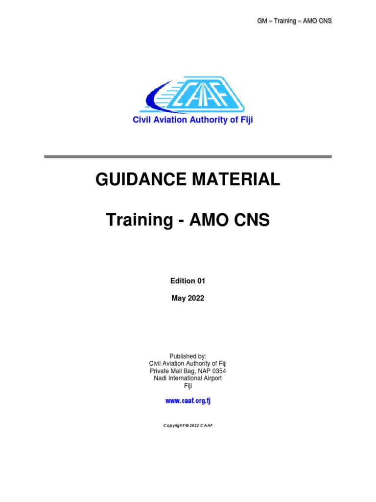 CAA - Fiji, Guidance Material - Training AMO - 0 | PDF | Air Traffic ...