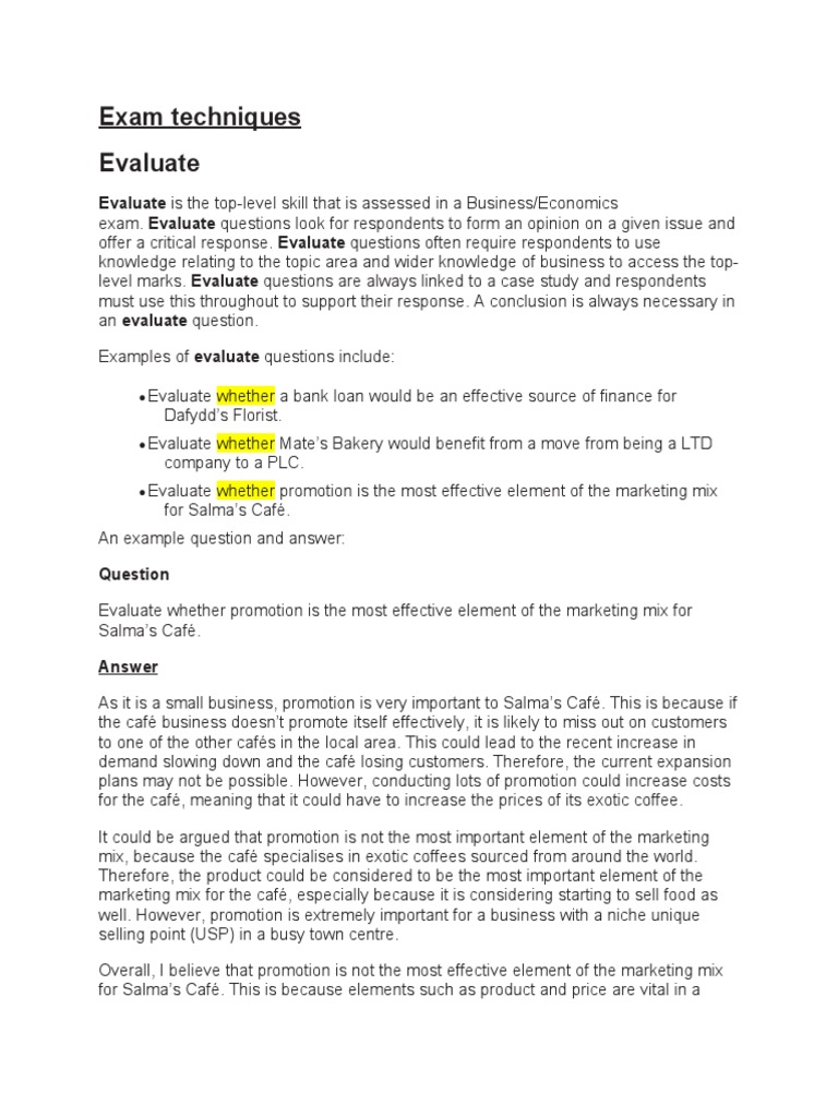 Evaluating Business Exam Questions | PDF | Coffeehouse | E Commerce