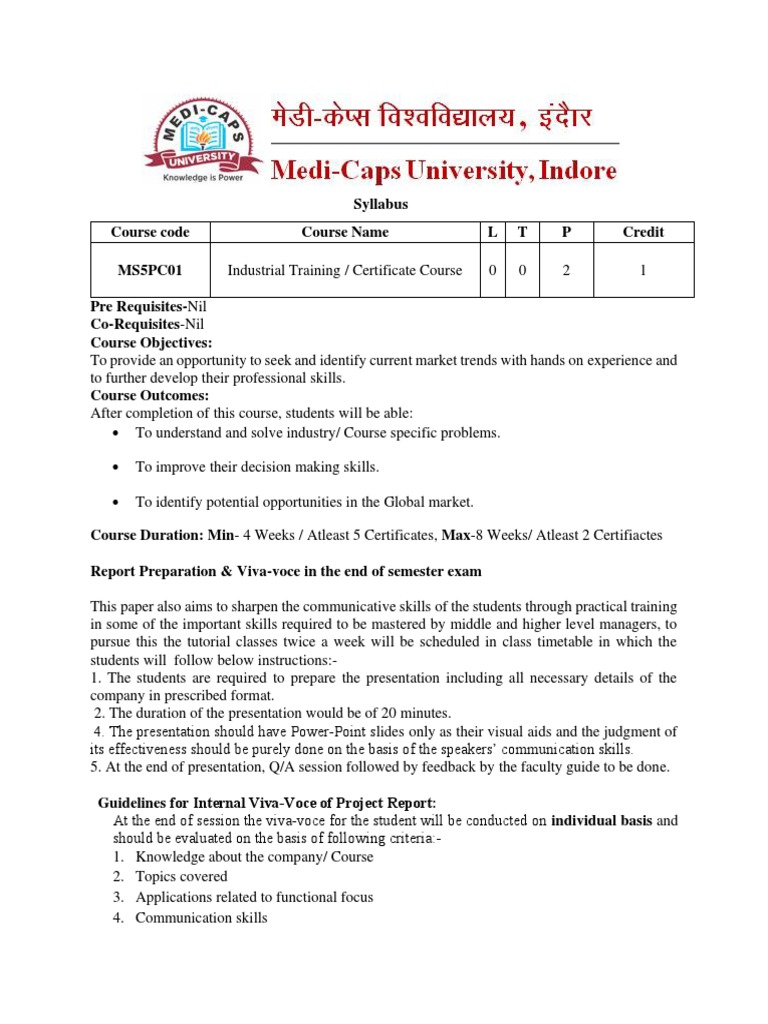 Guidelines and Requirements for Internship and Certificate Course Reports | PDF | Professional ...