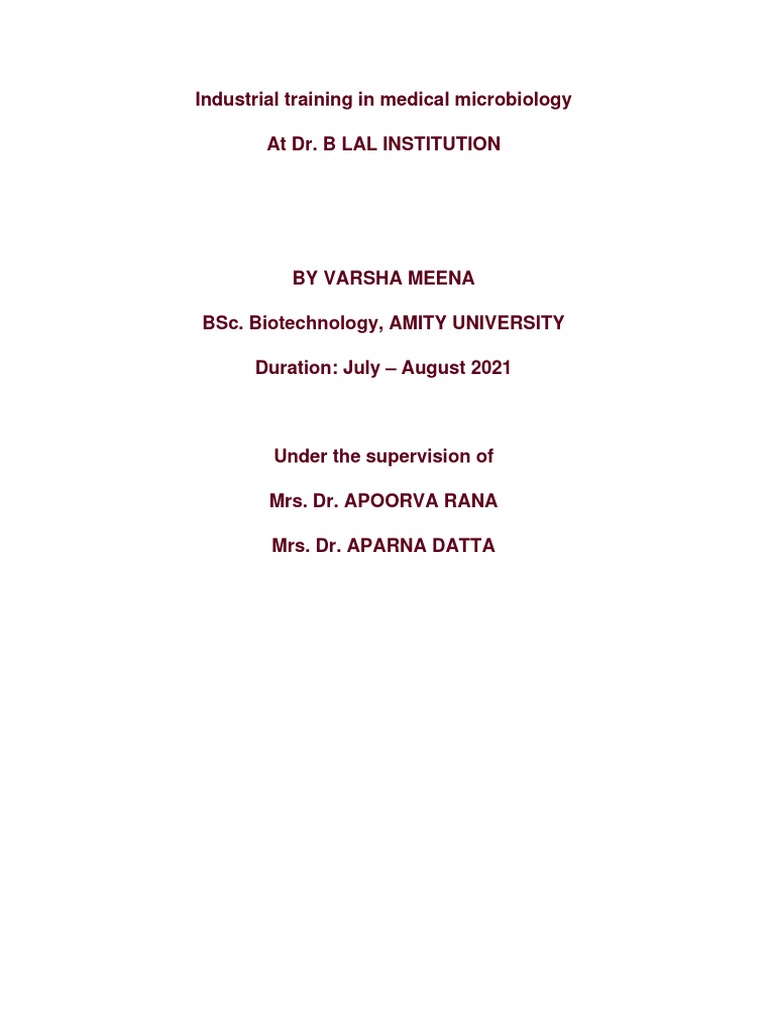 Varsha Report Industrial Evaluation | PDF | Staining | Medical Microbiology